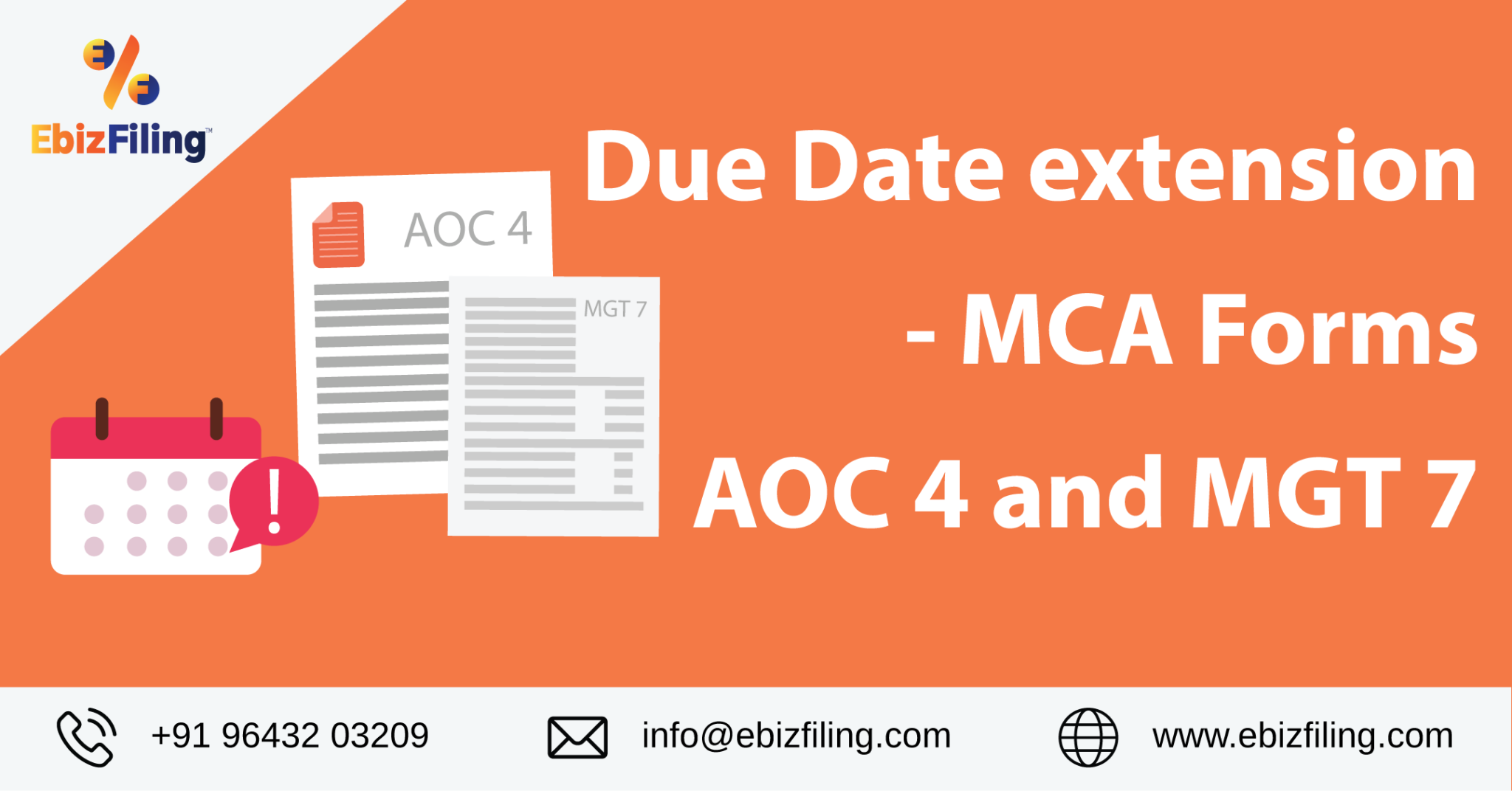 MCA Form AOC 4 Due Date Extension Ebizfiling MCA Form AOC 4 Due Date Extension Ebizfiling